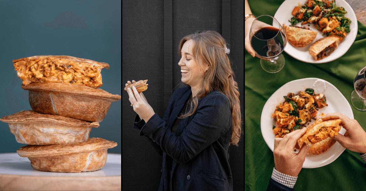 Roti Bros | Pies made with a flaky roti pastry.